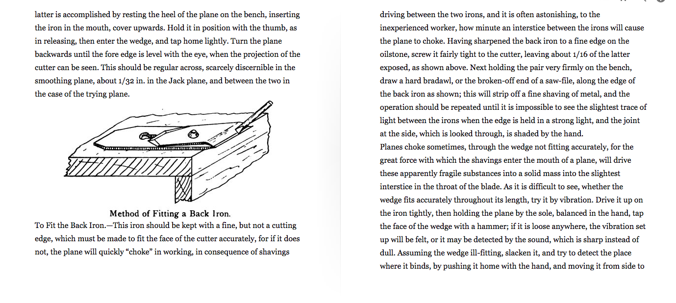 bench planes - the cap iron