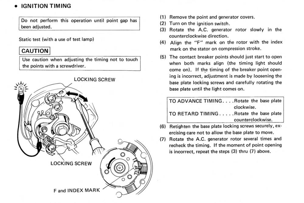Honda C90 - ignition system and ignition timing